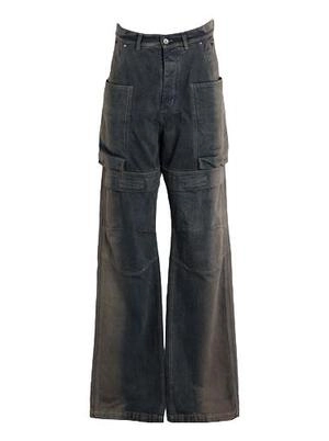 Rick Owens Cotton Cargo Jeans - Blue