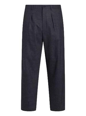 Giorgio Armani Virgin Wool, Cashmere, And Elastane Tailored Cropped Pants - Navy