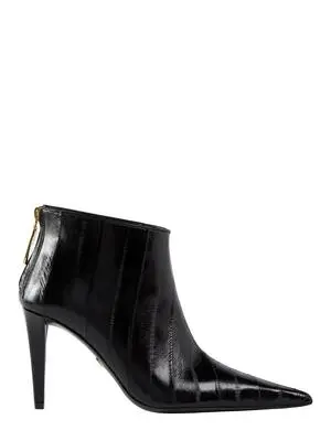GIUSEPPE ZANOTTI Eel Skin Ankle Boots With Stiletto Heel - Black