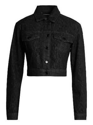 Emporio Armani Denim Trucker Jacket With Studded Accents - Black