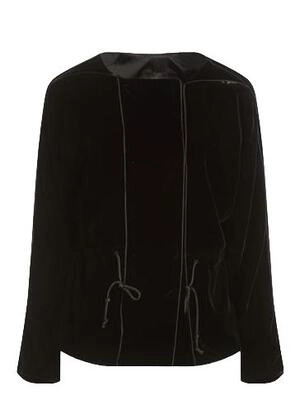 Emporio Armani Velvet Drawstring Jacket - Black