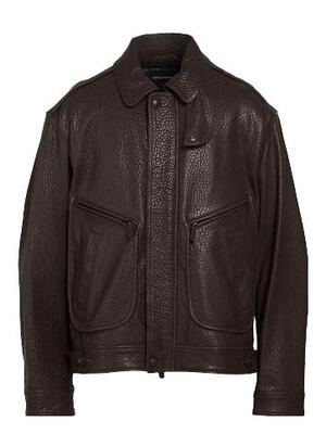 Emporio Armani Chocolate Lambskin Casual Jacket - Brown