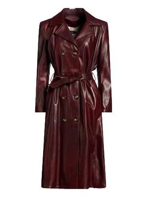 STREET LEATHERS Leather Trench Coat - Red
