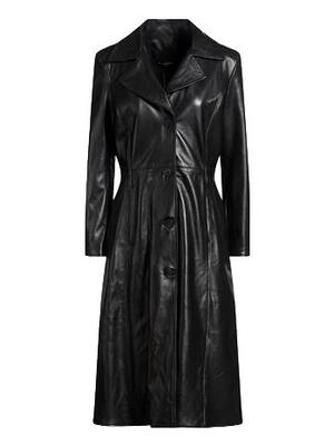 STREET LEATHERS Leather Overcoat - Black