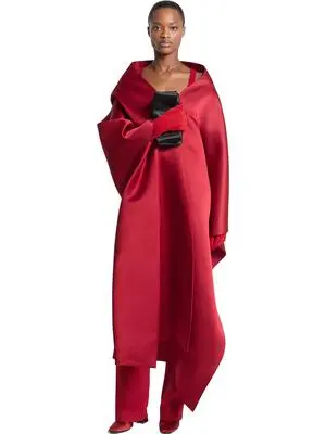 Michael Kors Double Silk Satin Opera Shawl - Red