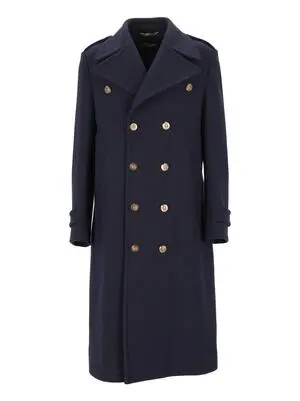 Dolce & Gabbana Double-breasted Wool Coat - Blue