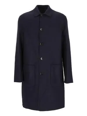 Etro Soho Reversible Wool Blend Coat - Blue