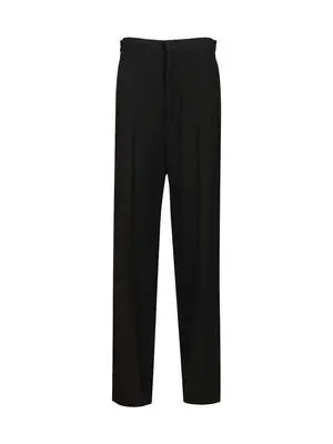 Balenciaga Wool Tuxedo Pants With Satin Band - Black