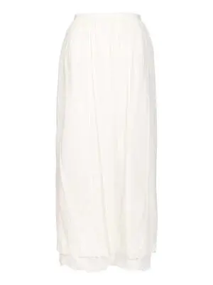 FORTE_FORTE Embroidered Voile Long Skirt - White