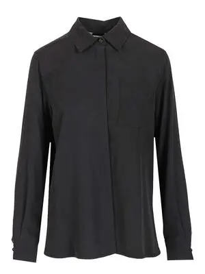 Max Mara MAX MARA Siamese Shirt In Washed Silk Blue