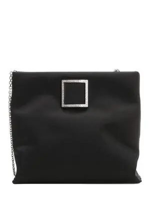 ROGER VIVIER Satin Trompette Bag With Crystal Buckle - Black