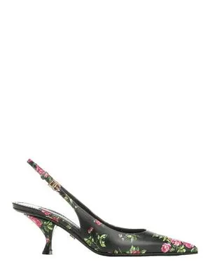 Dolce & Gabbana Lollo Slingback In Printed Leather - Multicolor