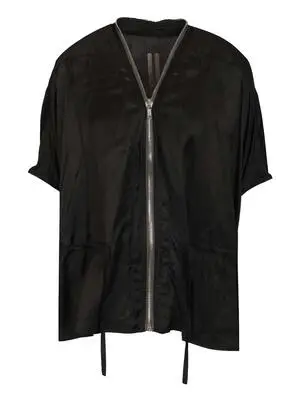 Rick Owens Sail Jacket With Zip Closure And Drawstring Waist - Black