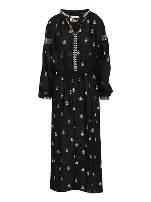Isabel Marant Étoile Tussar Silk Embroidered Dress - Black