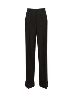 Dolce & Gabbana Wool Gabardine Trousers - Black