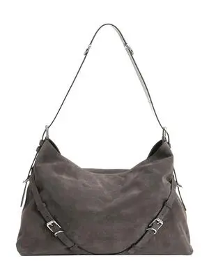 Givenchy Voyou Large Suede Shoulder Bag - Gray