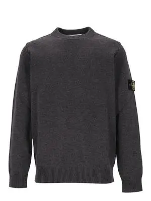 Stone Island STONE ISLAND Lambswool Crew Neck Sweater Gray