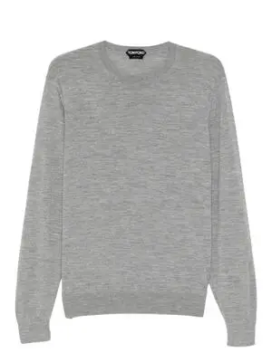 TOM FORD Crew Neck Fine-weave Wool Sweater - Gray