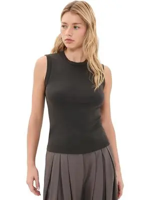 Enza Costa Enza Costa Supima Cotton Sleeveless Tee Espresso