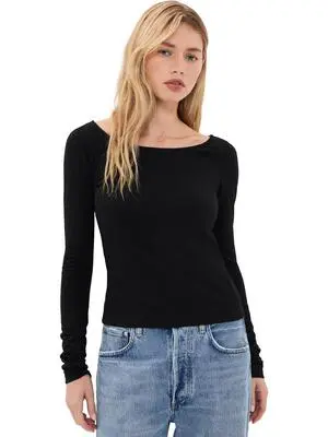 RE/DONE Monroe Long Sleeve Tee - Black