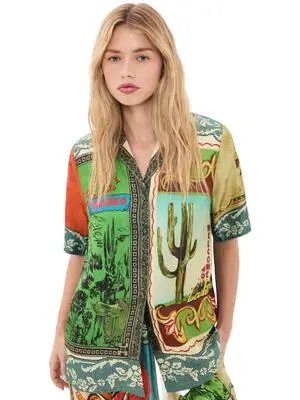 ALEMAIS Ace Silk Button Down Shirt - Multi
