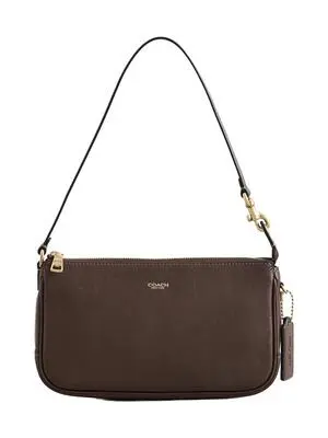 COACH Natural Grain Leather Plaza Bag - Maple