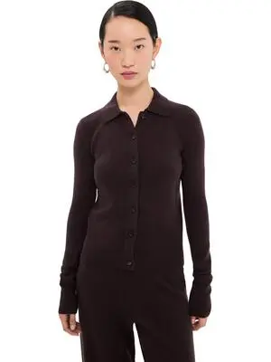 Le Kasha Cashmere Cardigan - Prune