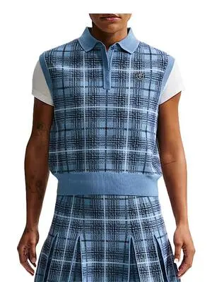 Nike Fairway Fresh Plaid Sweater Vest - Work Blue/white