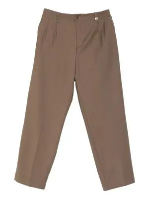 MYTHS Pleated Front Straight-leg Trousers - Brown