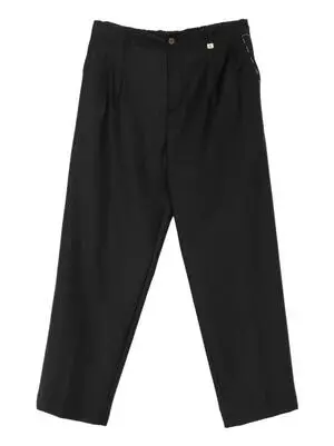 MYTHS Pleated-front Straight-leg Trousers - Black