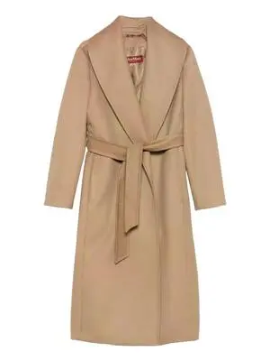 Max Mara Belted Shawl-collar Coat - Neutrals