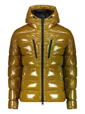 Herno Hooded Down Jacket With Glossy Finish - Brown