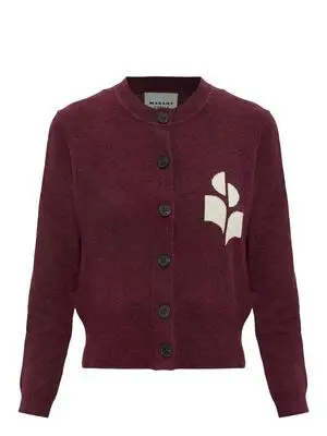 MARANT ETOILE Logo Patch Button-up Cardigan - Red