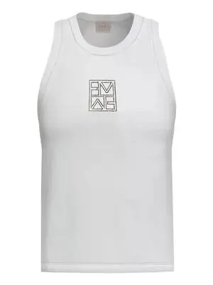 MARELLA Marella Ribbed Logo Print Sleeveless Top