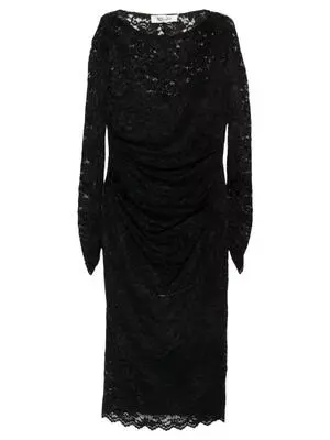 Diane Von Furstenberg Darrius Long-sleeve Lace Mini Dress - Black