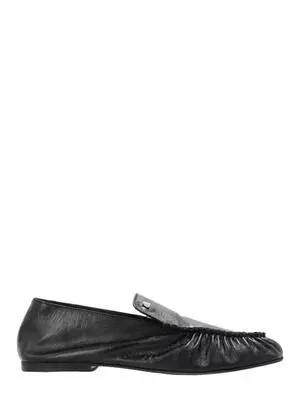 ALOHAS Gabe Ruched Leather Loafers - Black