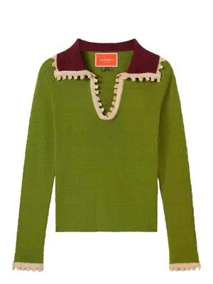 La DoubleJ La DoubleJ Picket Polo Jumper Green