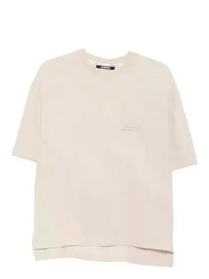 Jacquemus Logo-patch Short-sleeve T-shirt - Neutrals