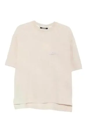 Jacquemus Logo-patch Short-sleeve T-shirt - Neutrals