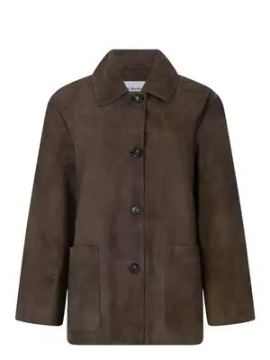 Max Mara Suede Spread Collar Jacket - Brown