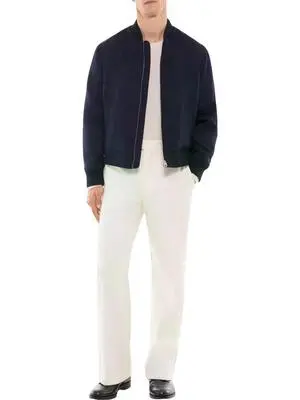 FURSAC Zip-up Bomber Jacket With Ribbed Trim - Blue