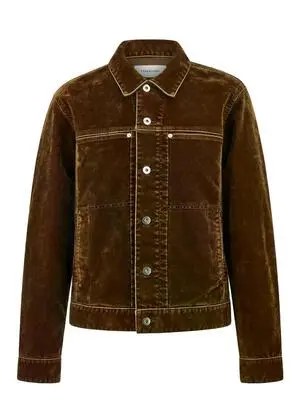 SALVATORE FERRAGAMO Ferragamo Utility Blouson In Washed Flocked Velvety Cotton