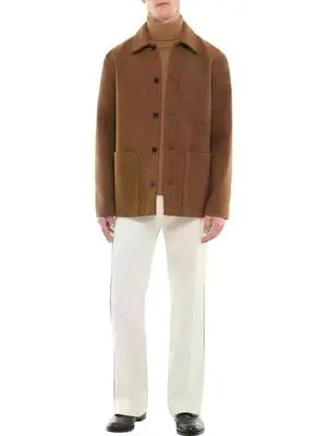 FURSAC Classic Collar Patch Pocket Coat - Brown