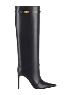 Elisabetta Franchi Boots In Nappa-effect Calfskin - Black