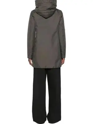 FAY Hooded Coat With Lobster-clasp Fastening - Grey