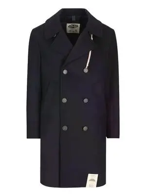 CAMPLIN Double-breasted Coat With Logo Buttons - Blue