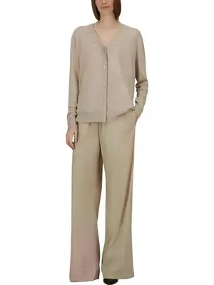 Herno Ribbed-knit V-neck Cardigan - Neutrals