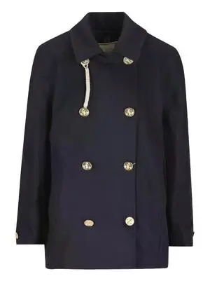 CAMPLIN Double-breasted Coat With Anchor Buttons - Blue