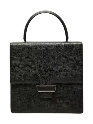 Loewe 20th Century Textured Leather Top Handle Bag Satchel - Black