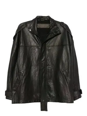 GIORGIO BRATO Buckled-cuff Leather Coat